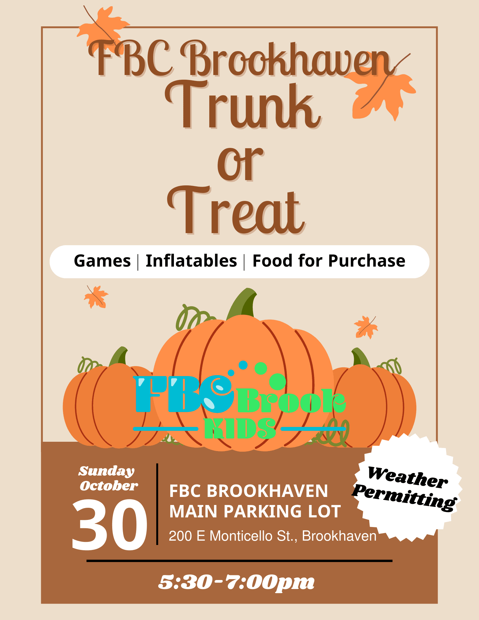 FBC Brookhaven Trunk or Treat - First Baptist Church Brookhaven
